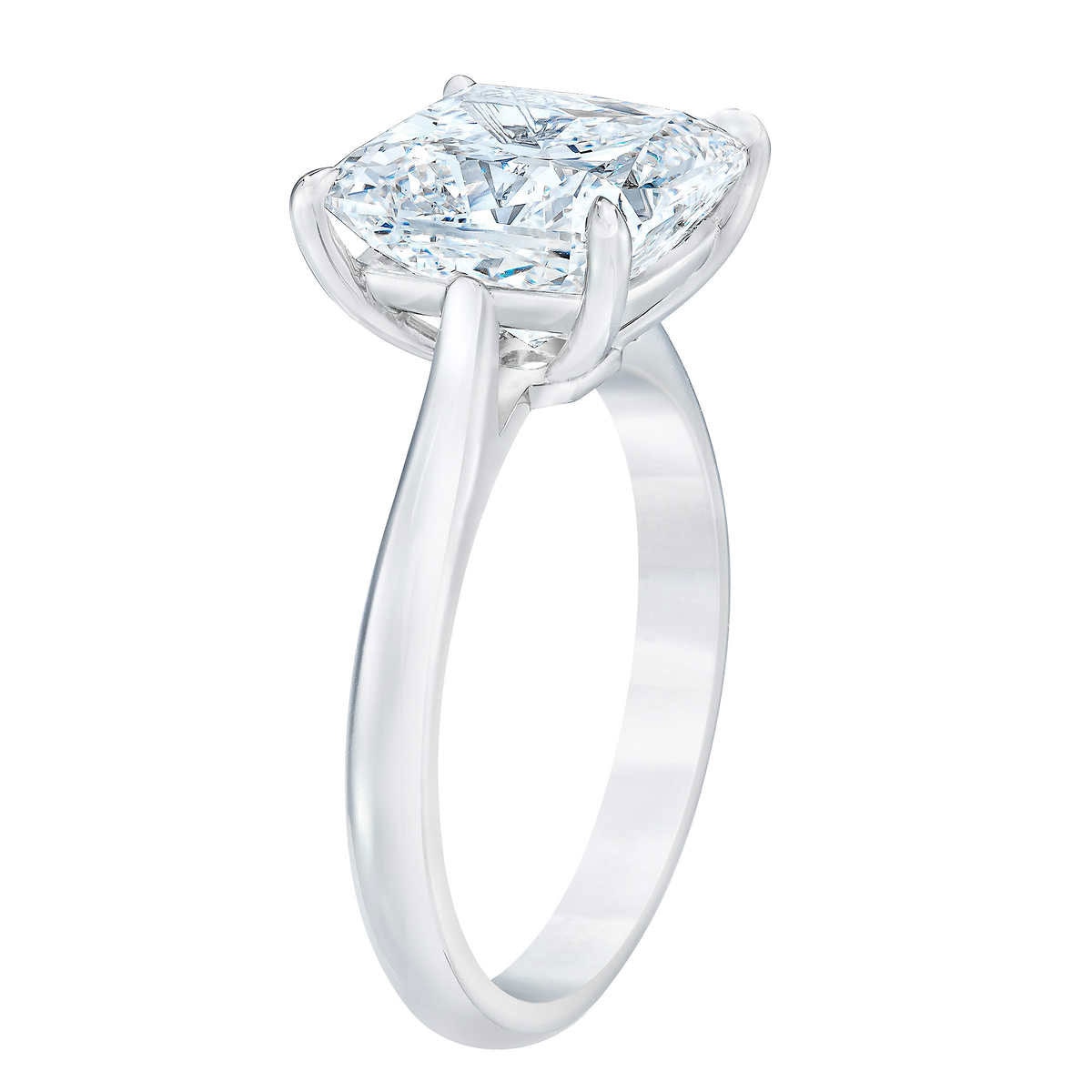 5.01ct Cushion Cut Diamond Solitaire Ring, Platinum | Costco UK