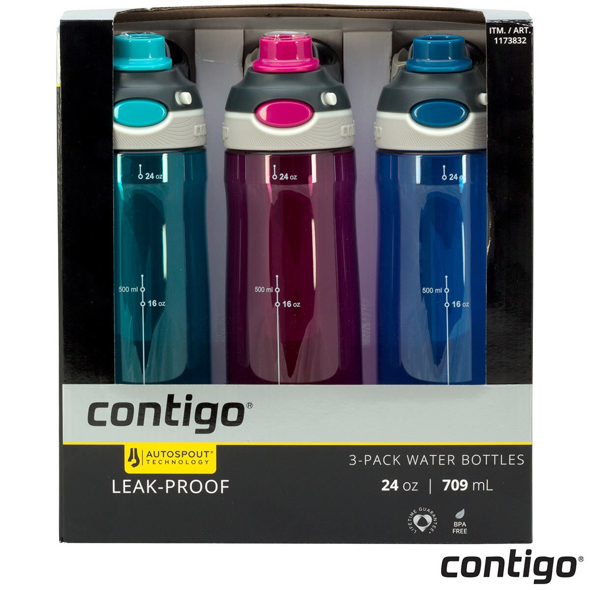 Contigo Autospout 709ml Water Bottle, 3 Pack | Costco UK