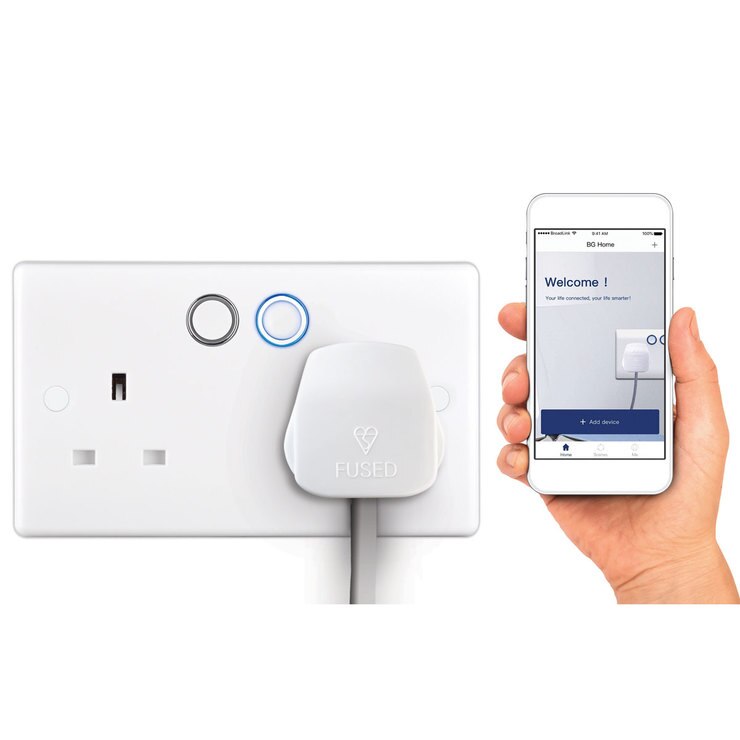 BG Double Switched 13A Power Socket with Smart Home Control - Pack of 5 ...