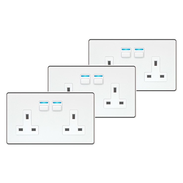 LightwaveRF 2 Way Smart Socket in White - 3 Pack | Costco UK