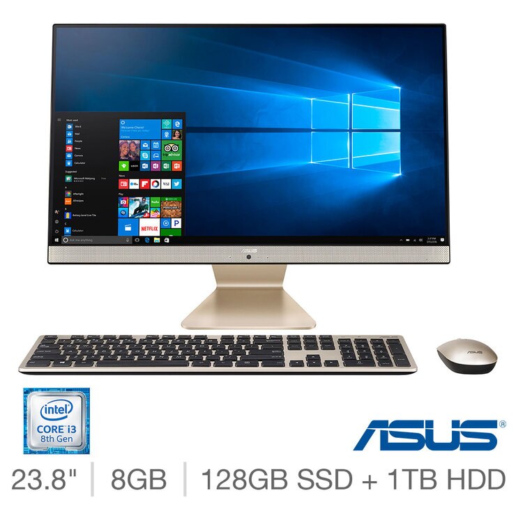 Asus Vivo, Intel Core i3, 8GB RAM, 128GB SSD + 1TB HDD, 23.8 Inch All ...