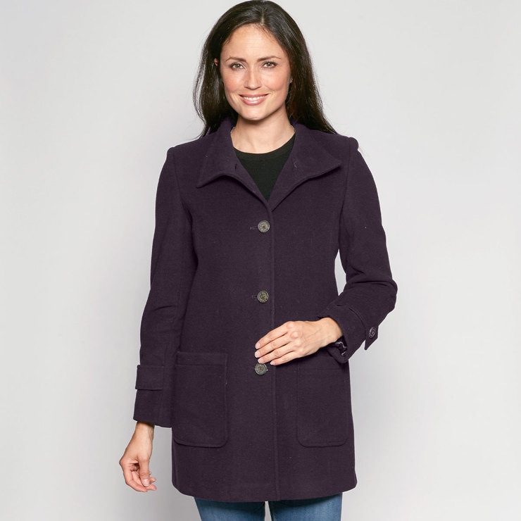 David Barry Women's Cashmere Mix Coat in Grape | Costco UK