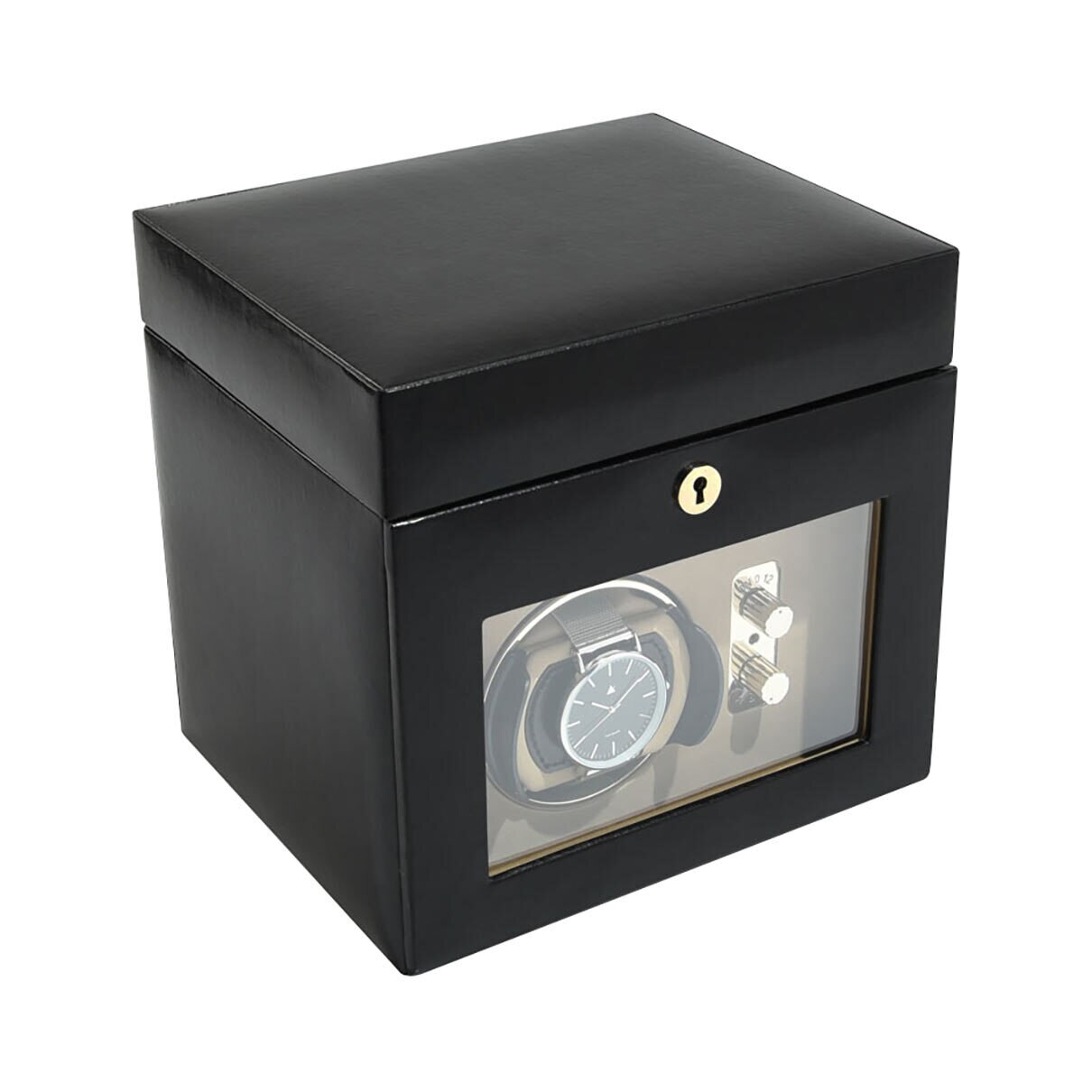 Dulwich Designs Leather Windsor Single Watch Rotator in Black | Costco UK