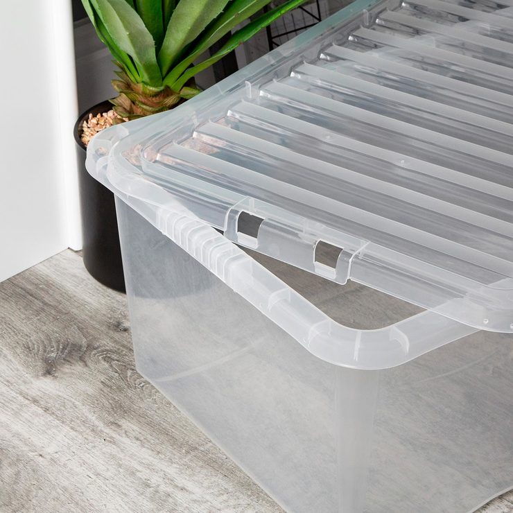Wham 60L Crystal Clear Plastic Box and Lid - 5 Pack | Costco UK