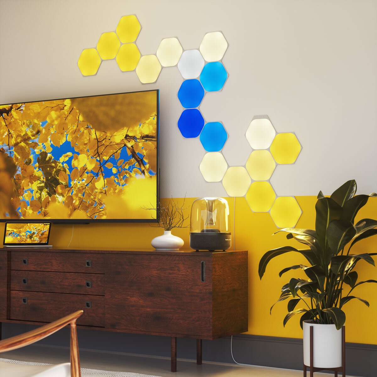 Nanoleaf Smart Light Shapes Hexagons Starter Kit, 18 Pack