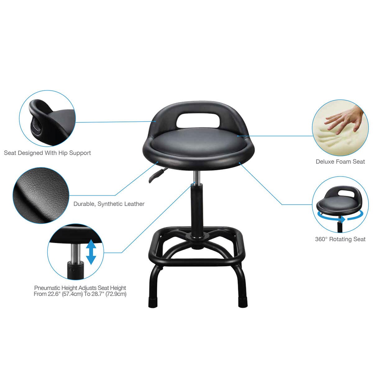 Winplus Deluxe Memory Foam Shop Stool | Costco UK