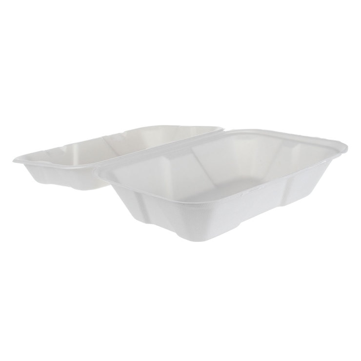 iECO Compostable Hinged Bagasse Container 9" x 6", Pack of 100 | Costco UK