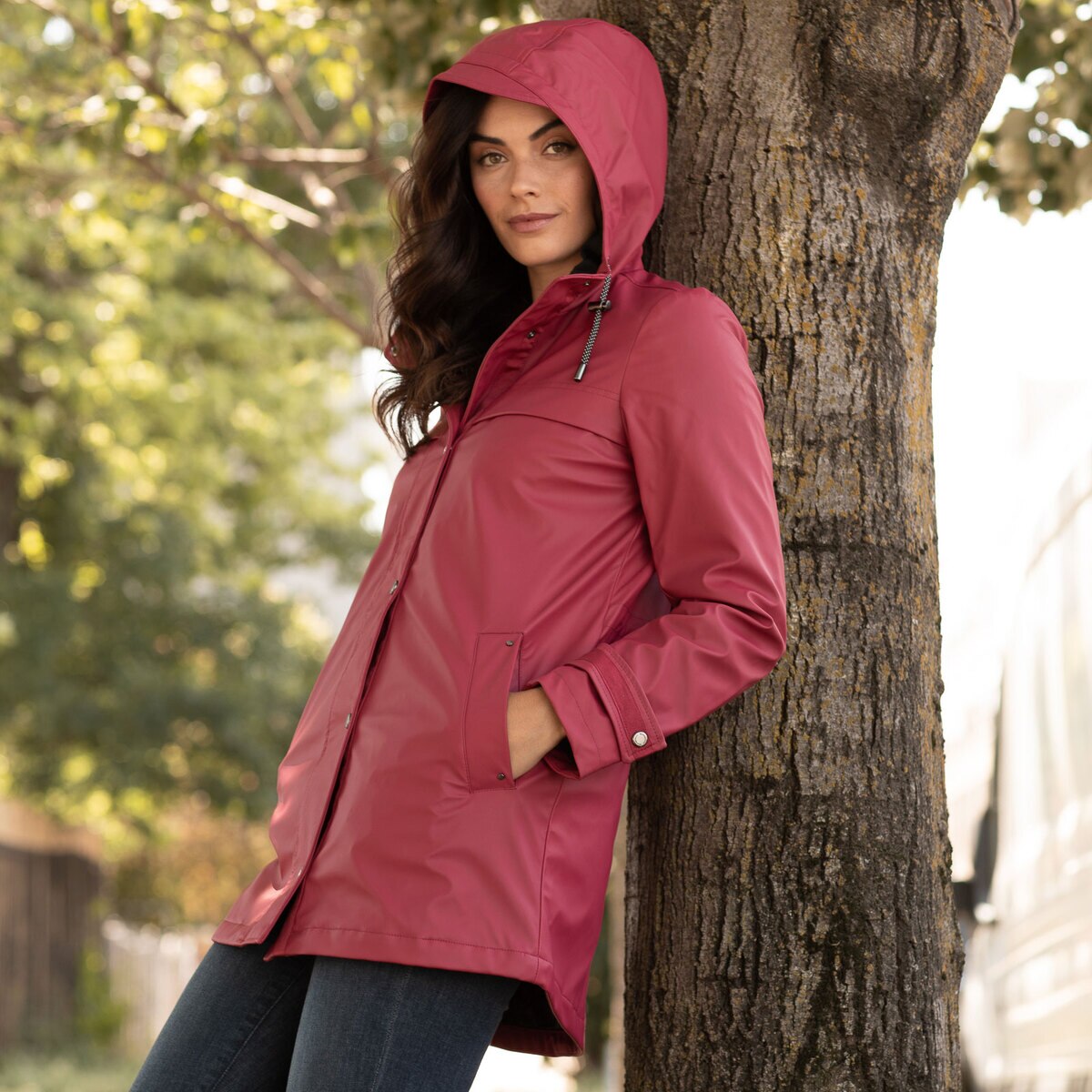 Weatherproof Women's Slicker Jacket in Red | Costco UK