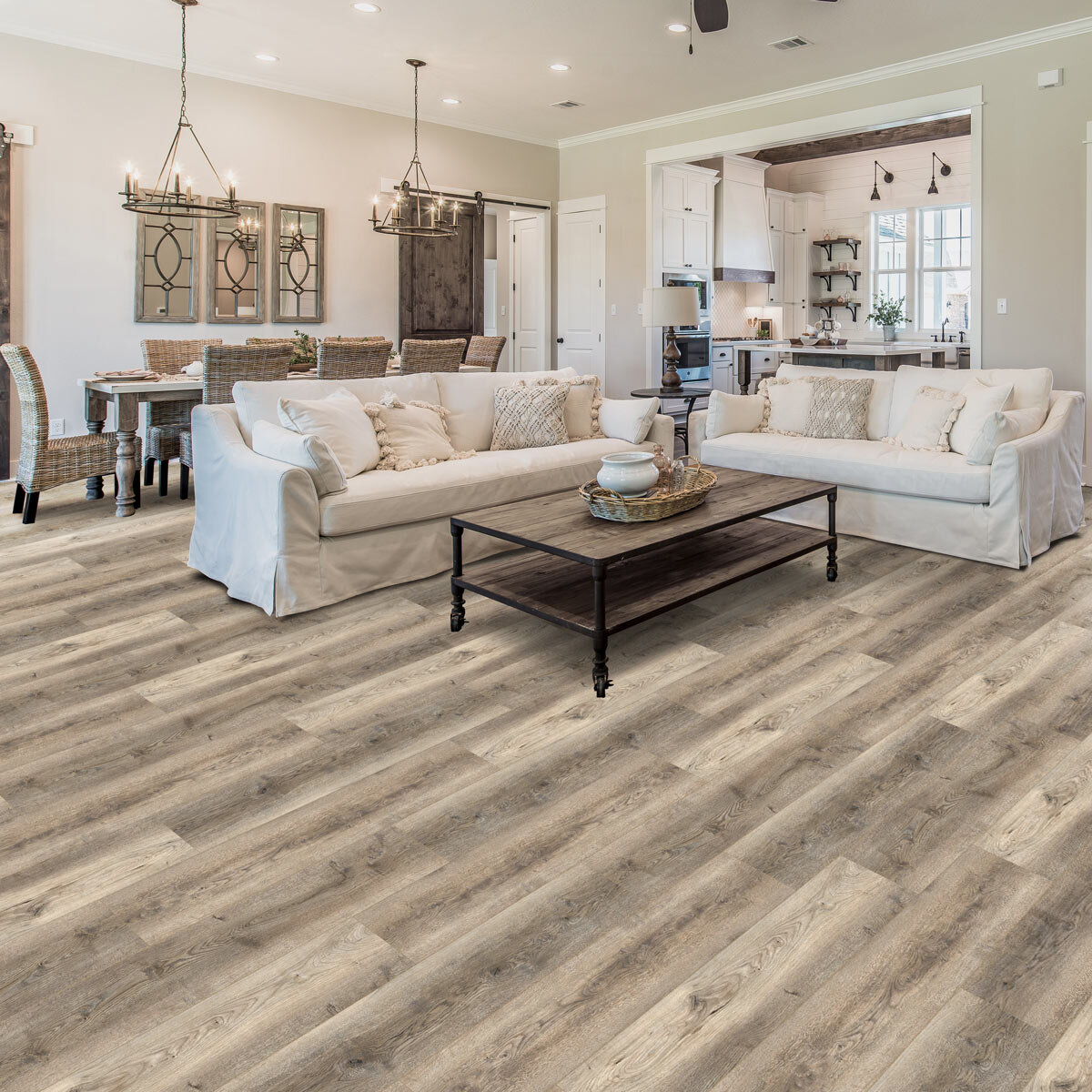 Golden Select Light Oak Rigid Core SPC Luxury Vinyl Flooring Planks with Foam Underlay