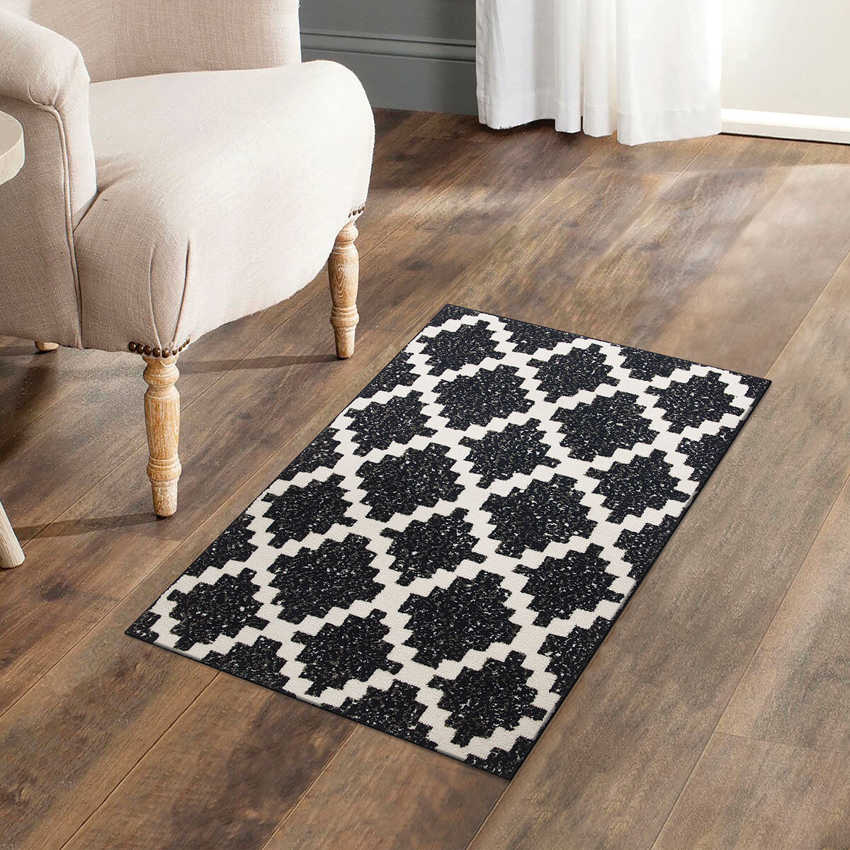 Devgiri Jacquard Rug 76 x 116cm, in Charcoal | Costco UK
