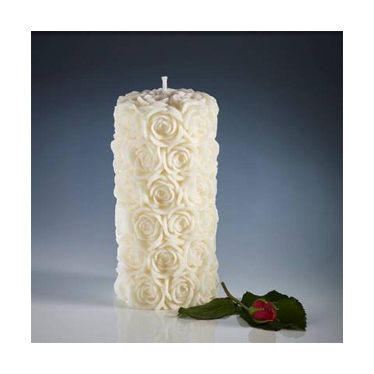 Amelia Amour 18cm Rose Pillar Unscented Candle with Mirro...
