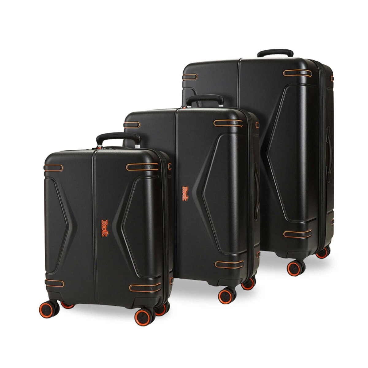Rock Genesis 3 Piece Hardside Luggage Set In 4 Colours