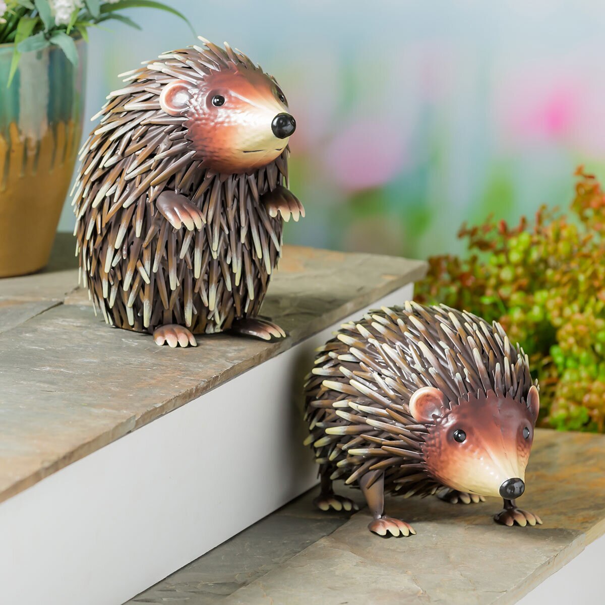Evergreen Metal Hedgehogs, 2 Pack | Costco UK