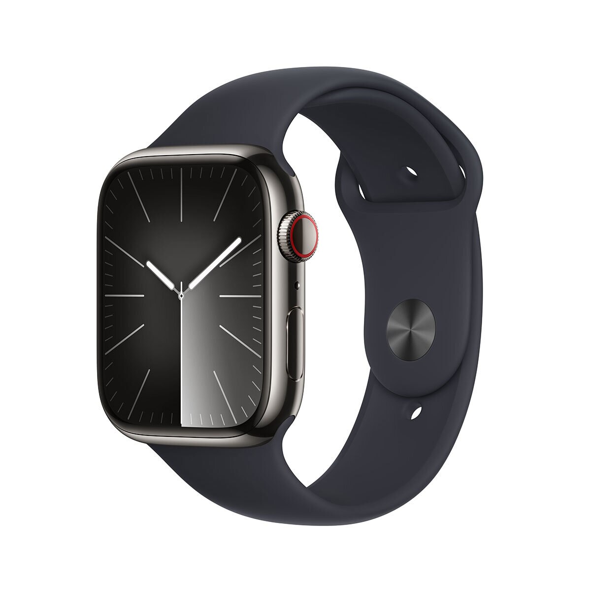 Apple Watch Series 9 GPS Cellular 45mm Graphite Stainless Steel Case Midnight Sport Band M L MRMW3QA A