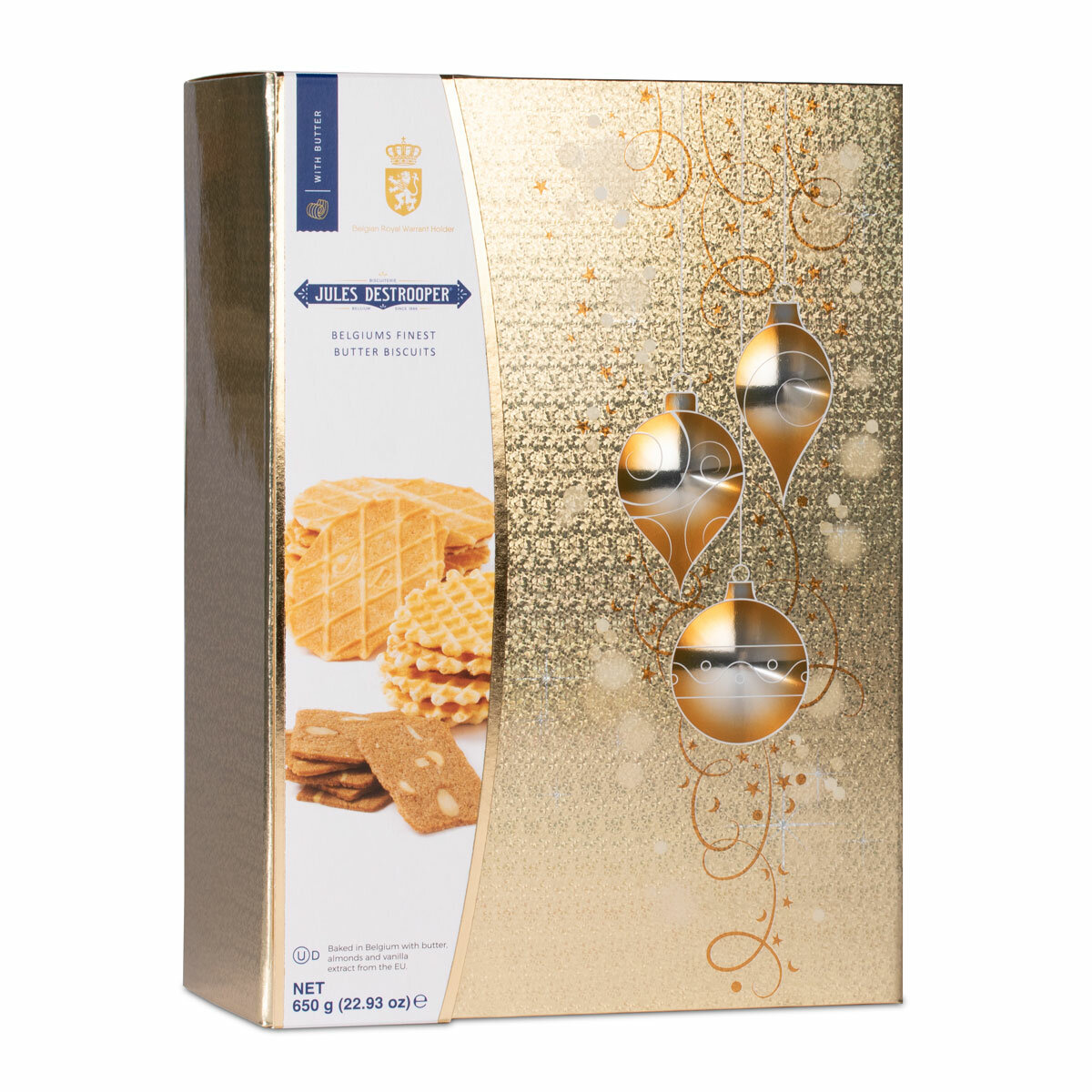 Jules Destrooper Belgian Butter Biscuits, 650g in Gold