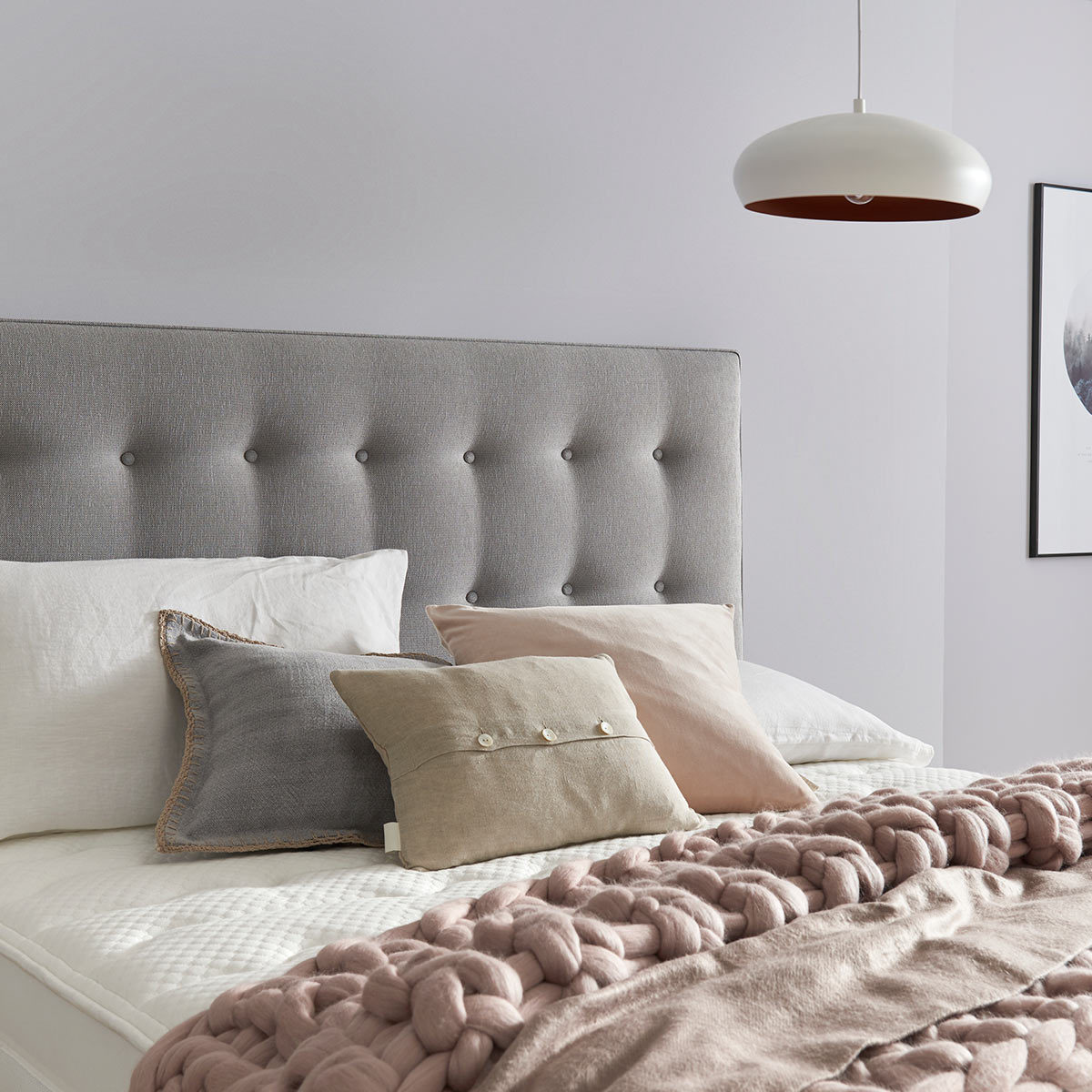 Silentnight Goya Grey Fabric Headboard in 4 Sizes | Costco UK