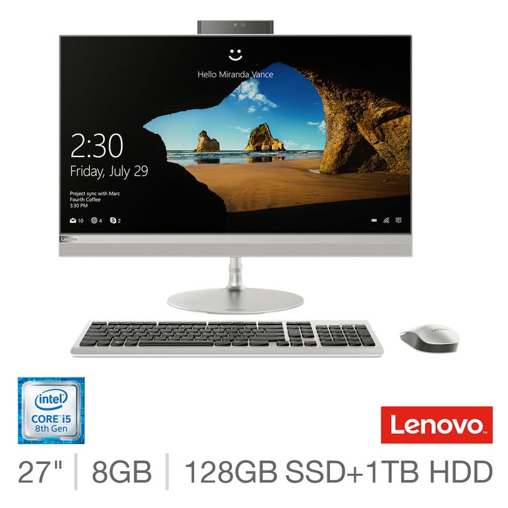 Lenovo IdeaCentre A520, Intel Core i5, 8GB RAM, 128GB SSD + 1TB HDD, 27 ...