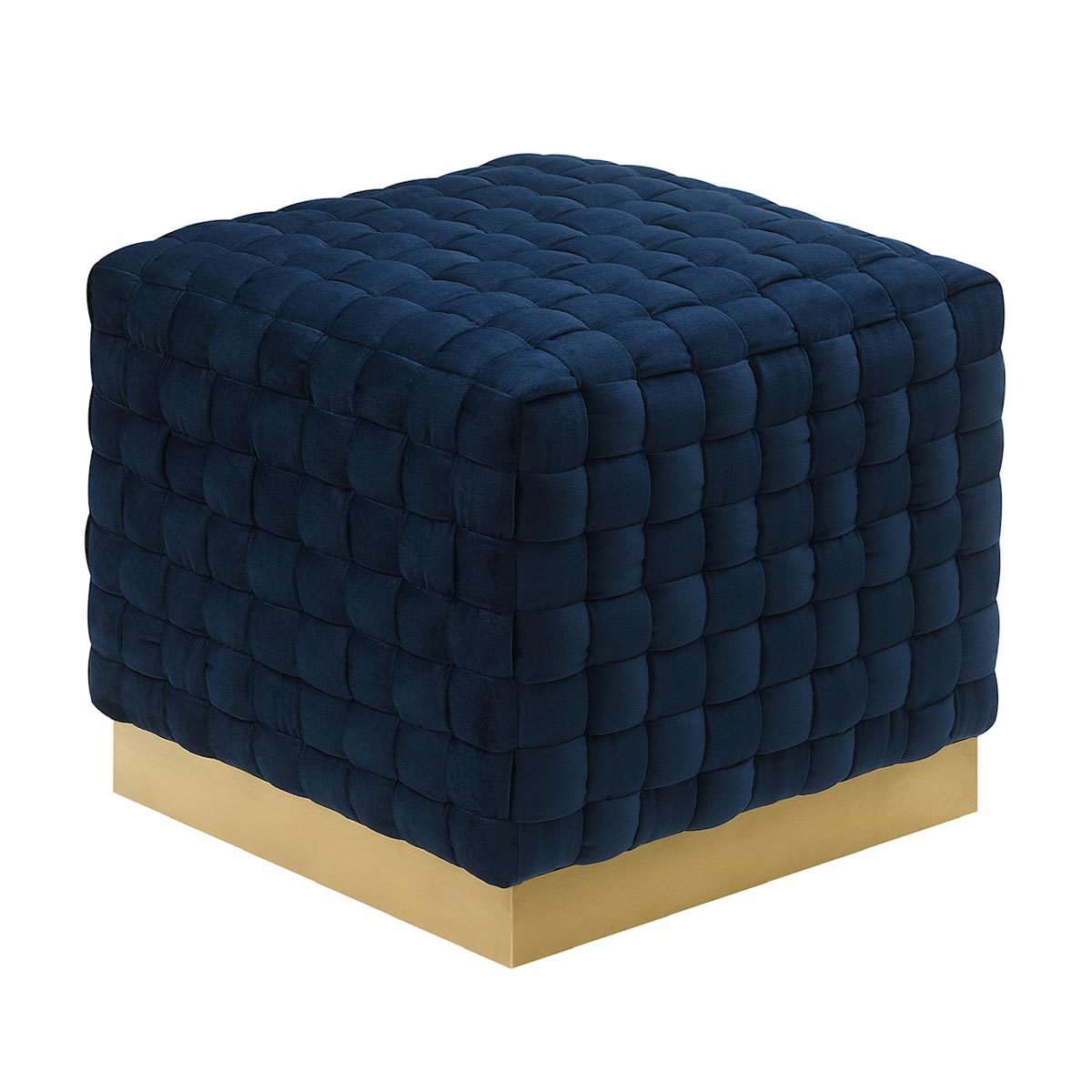 Bainbridge Home Blue Upholstered Woven Square Ottoman | Costco UK