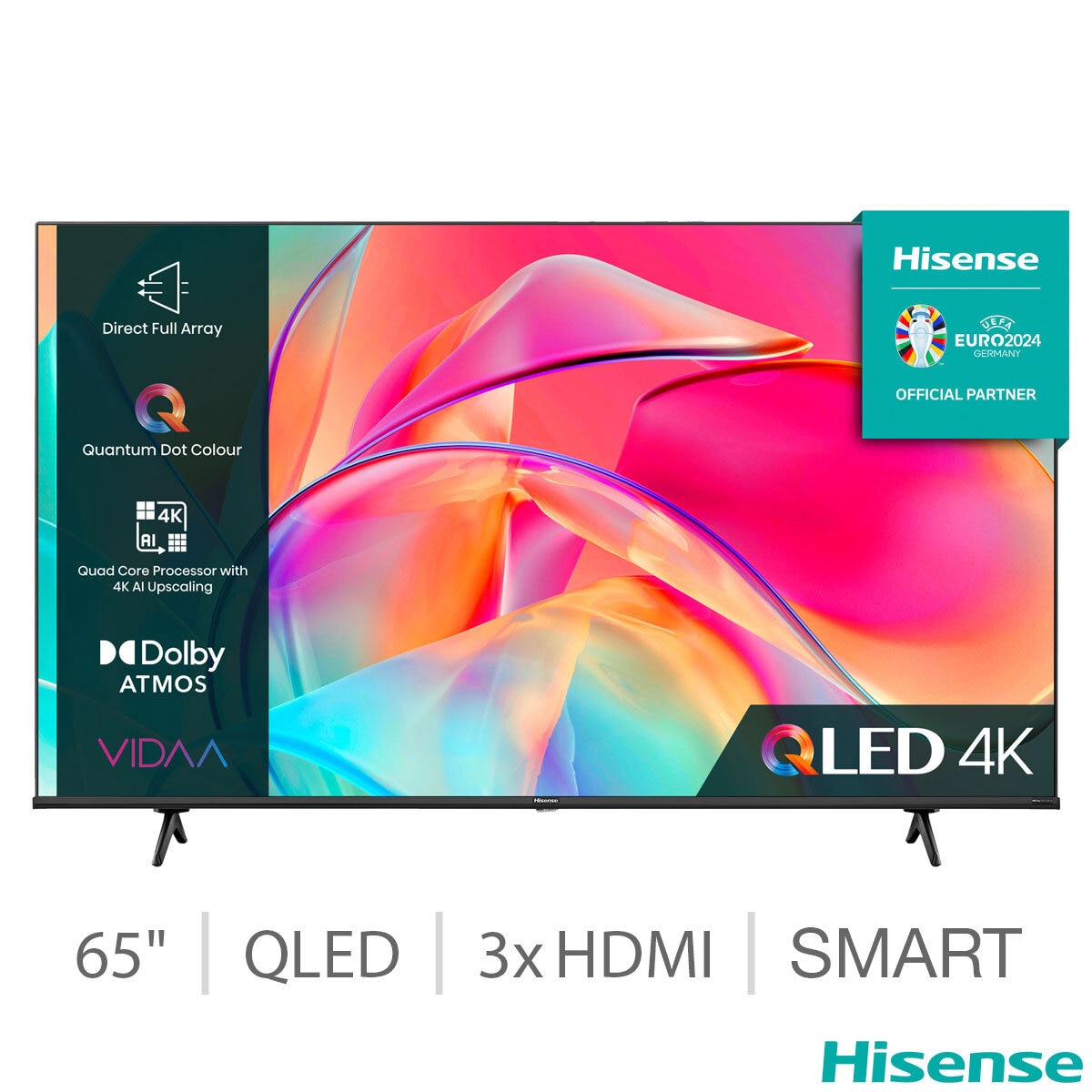 Hisense 65E7KQTUK 65 Inch QLED 4K Ultra HD Smart TV | Cos...