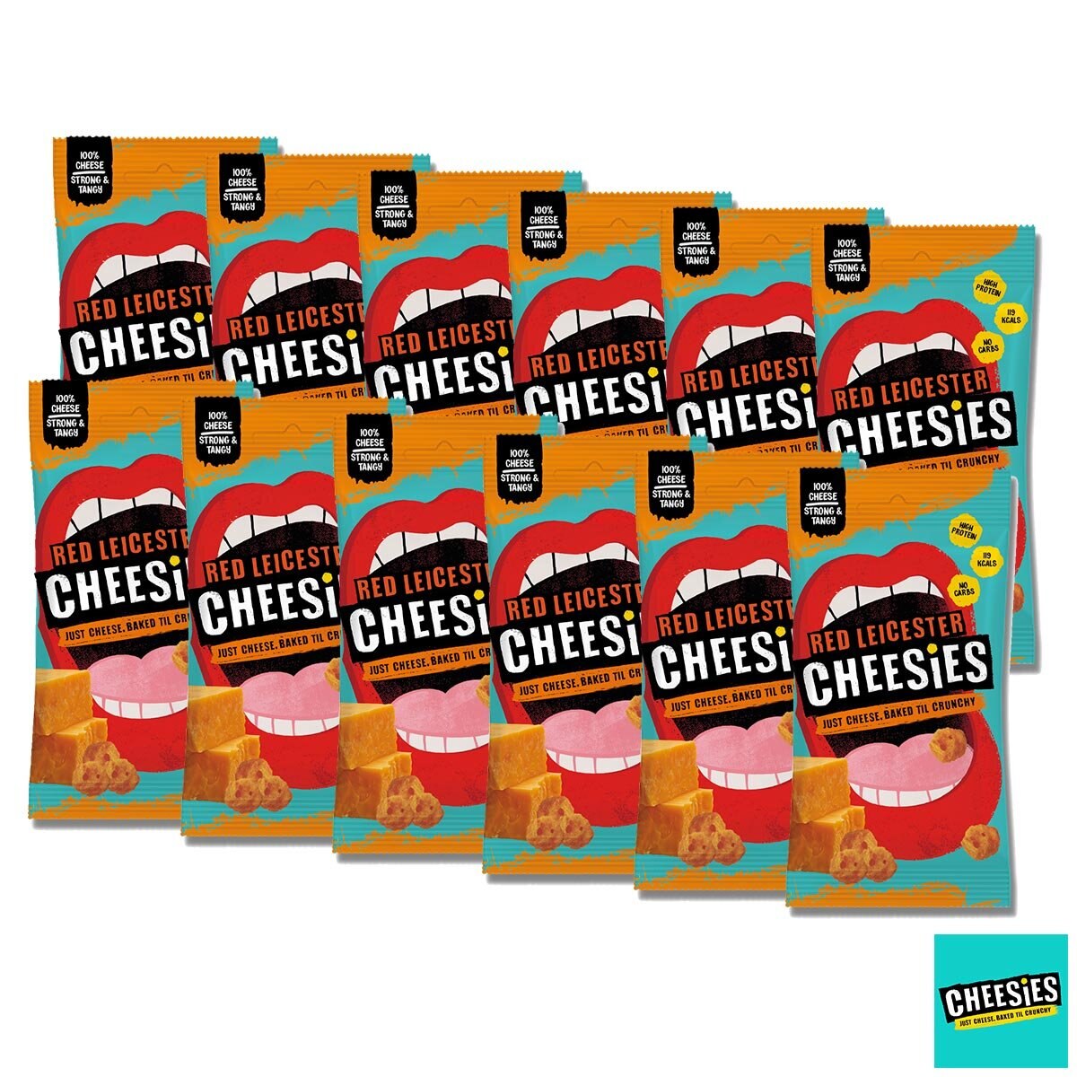 Cheesies Red Leicester Baked Snacking Cheese, 12 x 20g