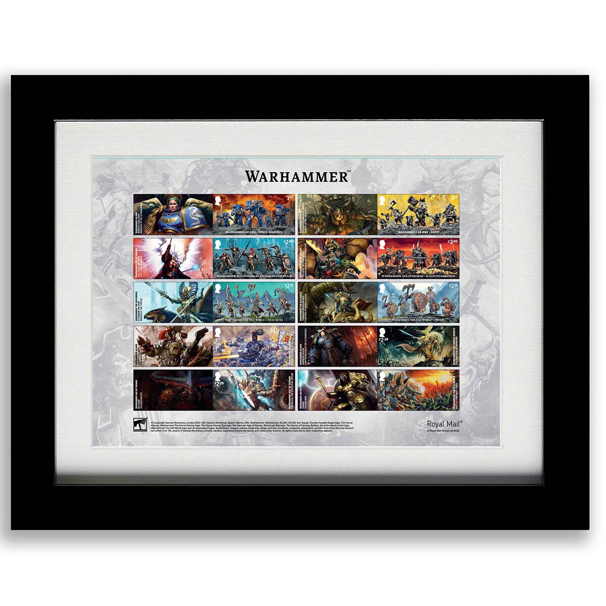 Official Warhammer Framed Stamps Collectors sheet by Roya...