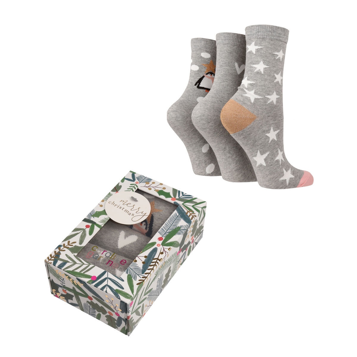 Caroline Gardner Seasonal Sock Gift Box in Grey | Costco UK