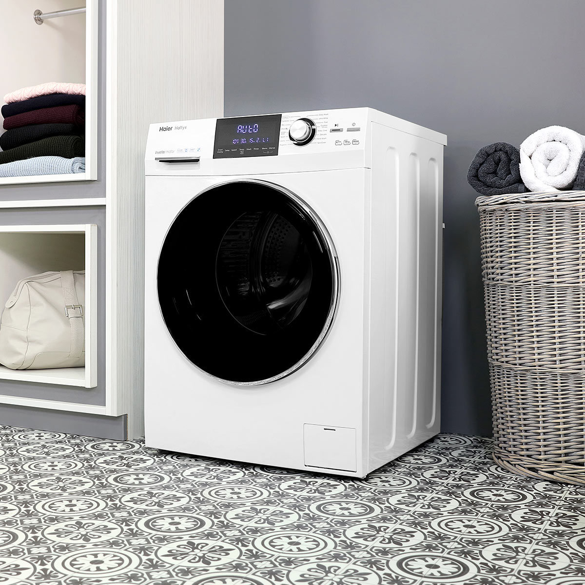 Haier Haltys HW80-BD14756, 8kg, 1400rpm Washing Machine A+++-50% Rated ...