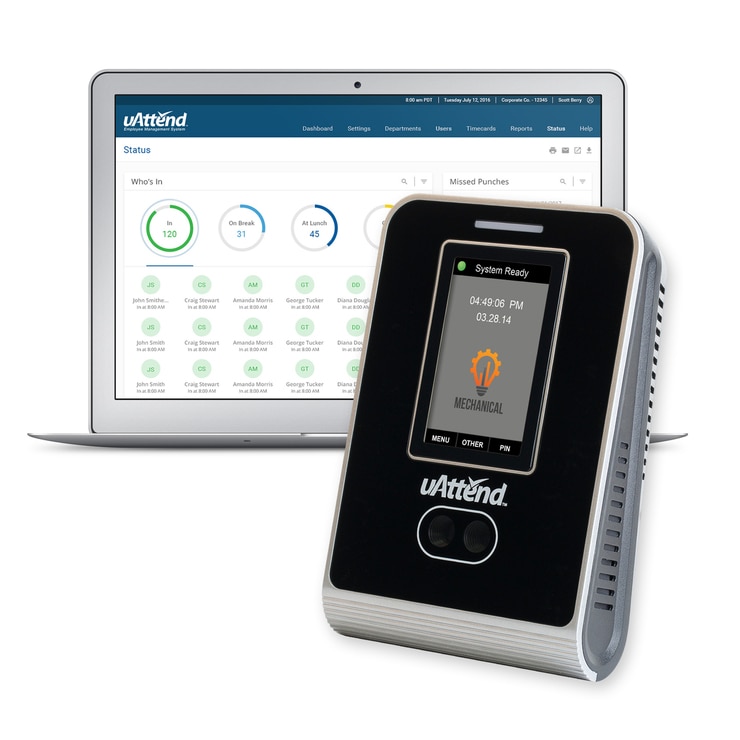 uAttend MN1000 Biometric Facial Time Clock | Costco UK