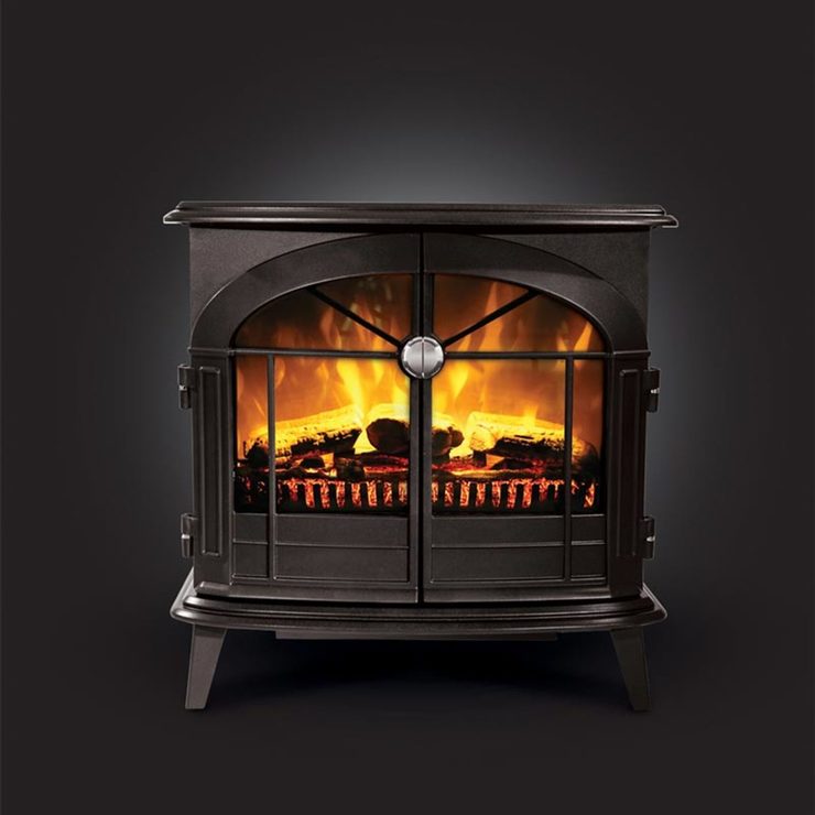 Dimplex Leckford Optiflame Electric Stove in Matt Black, 2kW | Costco UK