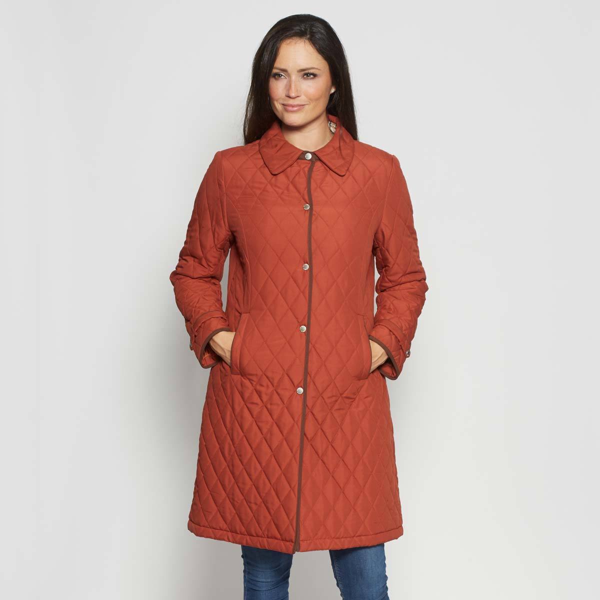 David Barry Women's Contrast Trim Coat in Rust, 18 | Cost...