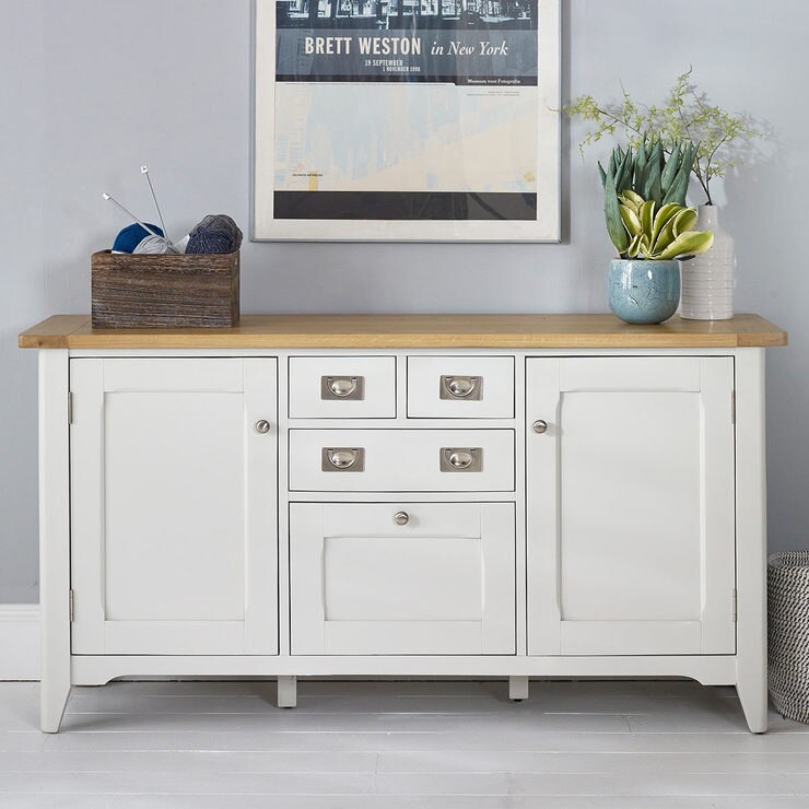 Bordeaux Painted Ivory Large Wooden Sideboard | Costco UK