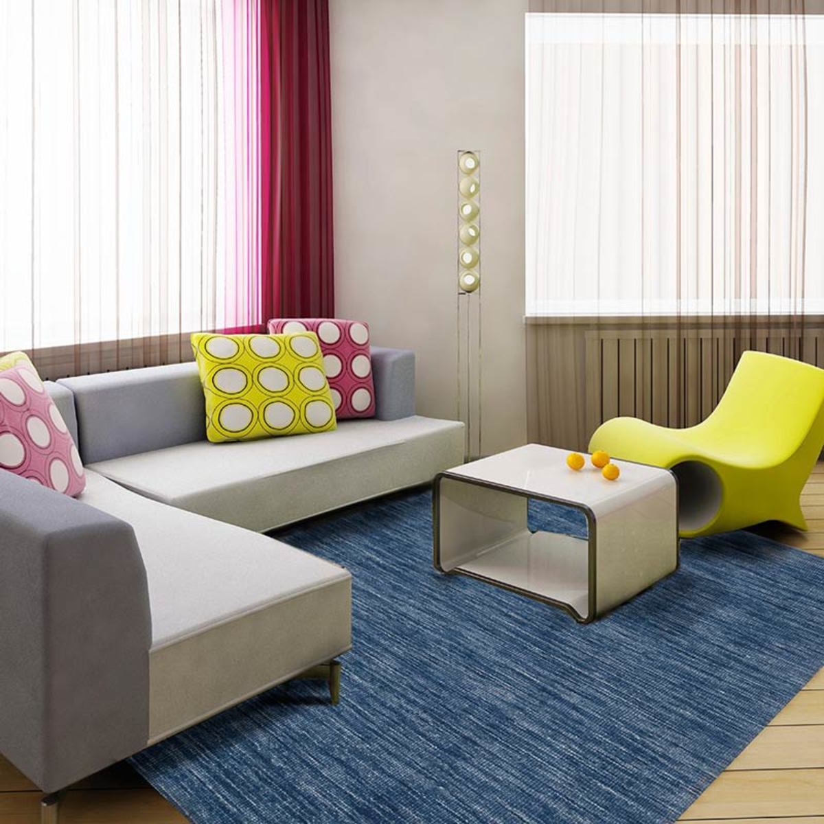 Tonal Colour Rug in Blue, 320 x 244cm | Costco UK