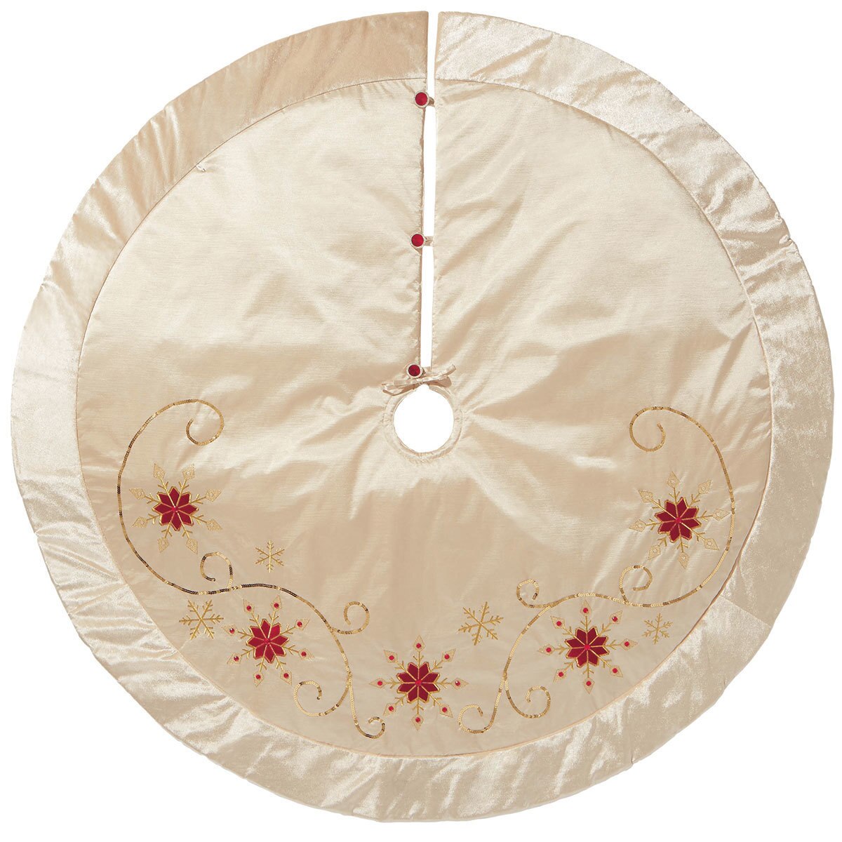 Decorative 66" (1.68 m) Christmas Tree Skirt in Cream | Costco UK