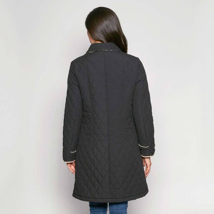 David Barry Women's Contrast Trim Coat in Black, 10 | Costco UK