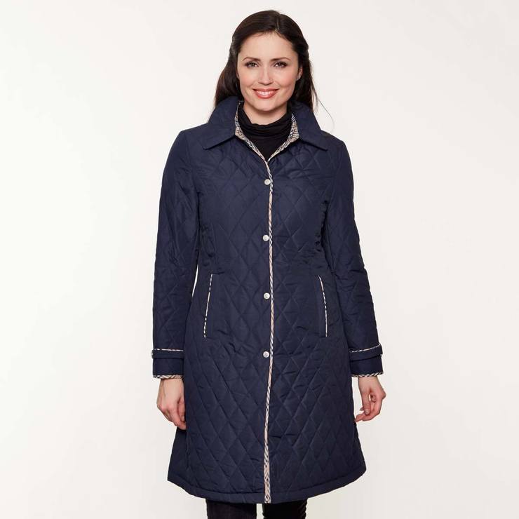 David Barry Women's Quilted Coat in Navy, 10 | Costco UK