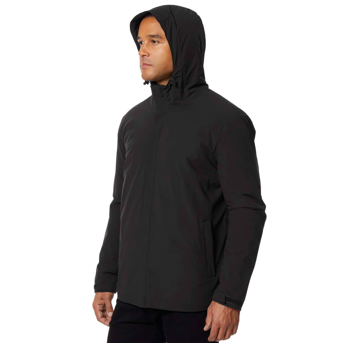 32° Degree Men's Hooded Winter Rain Jacket, Coal - Small | Costco UK