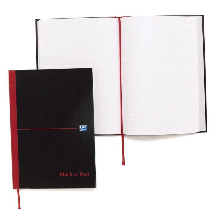 Black n Red A5 Casebound Notebook 90gsm 192 pages - Pack of 10 | Costco UK