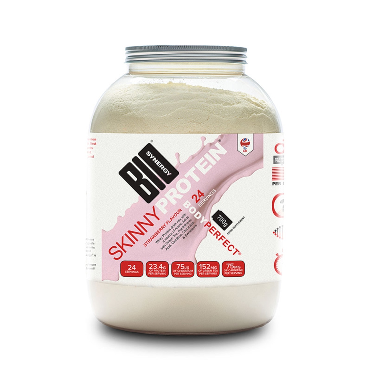 Bio-Synergy Strawberry Skinny Protein Shake Powder, 700g (24 Servings ...