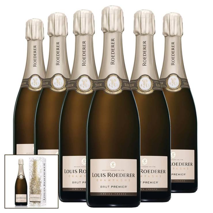 Louis Roederer Brut Premier NV Champagne, 6 x 75cl with Gift Boxes ...