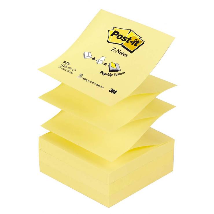 Post-it Z-Note 76 x 76mm 12 Pack of Canary Yellow Blank Notes | Costco UK
