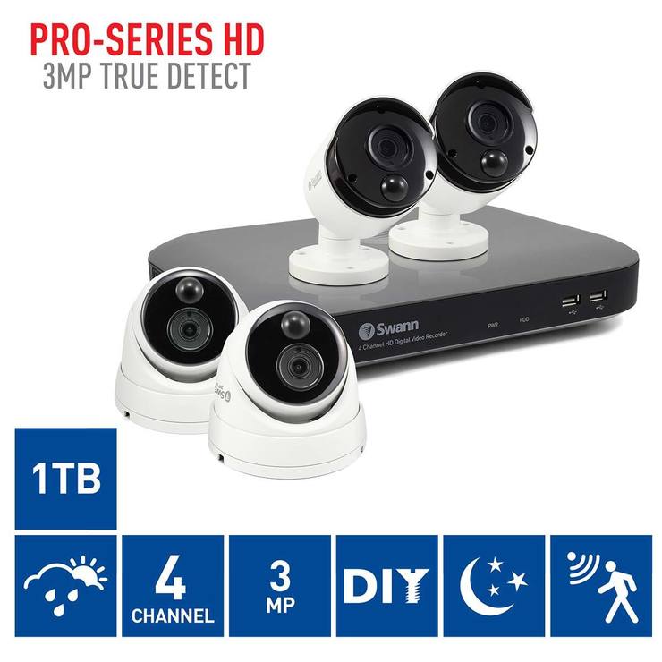 Swann DVR4-4780 4 Channel Digital Video Recorder with 2 x 3MPMSB Bullet ...