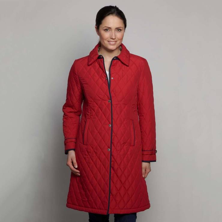 David Barry Women's Contrast Trim Coat in Red, 18 | Costco UK
