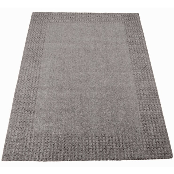 Embossed Border Rug in Grey, 229 x 69cm | Costco UK
