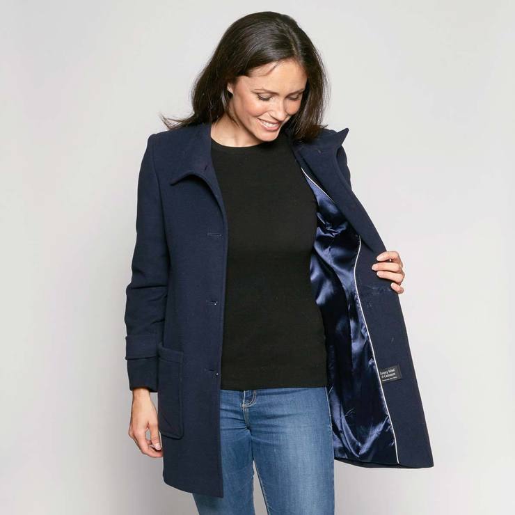 David Barry Women's Cashmere Mix Coat in Navy | Costco UK
