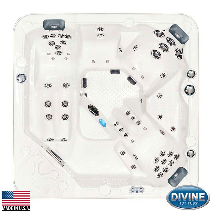 Divine Hot Tubs Langley Deluxe Lounger 76-Jet 5 Person Hot Tub ...