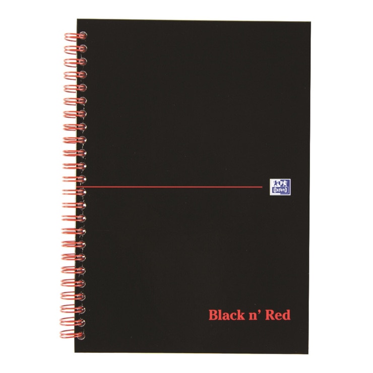 Black n Red A5 Wirebound Notebook 90gsm 140 pages - Pack of 10 | Costco UK